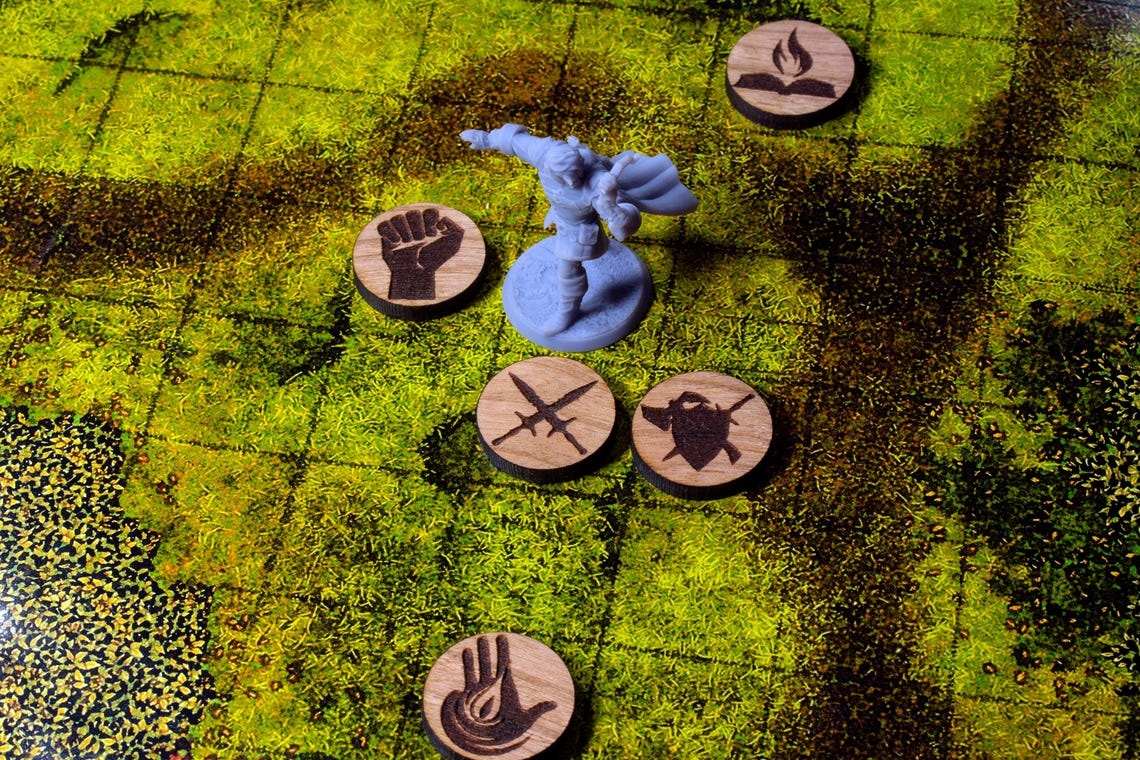 Class Icon Tokens - Wooden RPG DND 5e Gaming and Board Game Tokens - Etsy