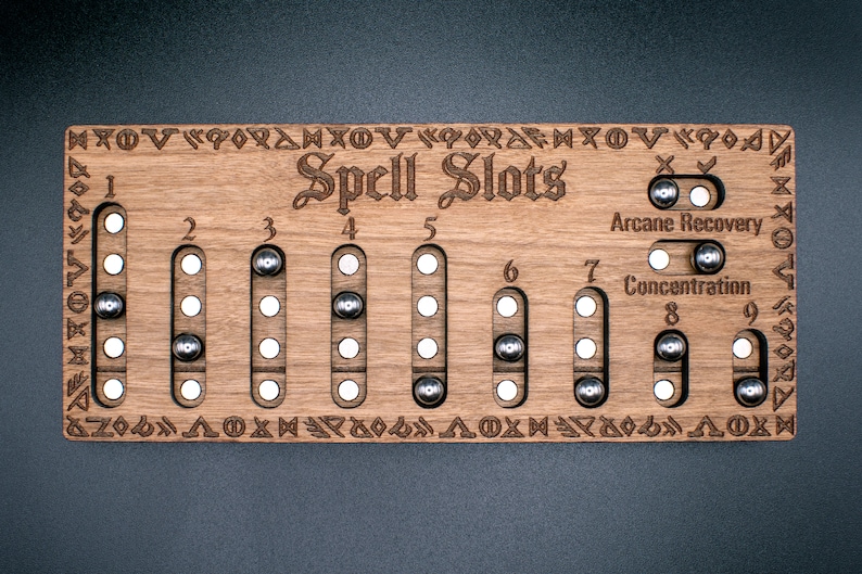 Personalized Wizard Wooden Spell Slot Tracker - DND 5e Counter - Etsy
