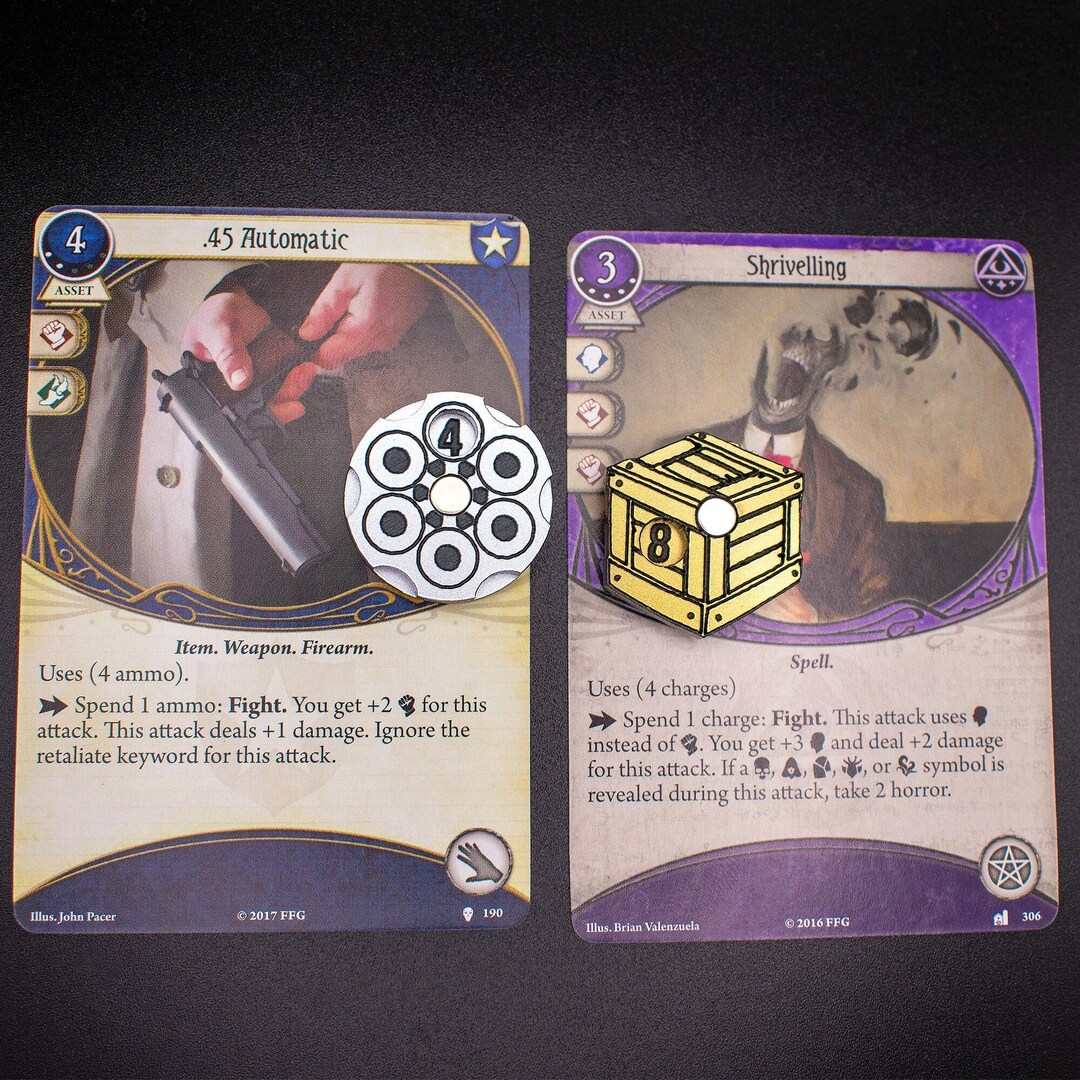 Supply and Ammo Trackers 1-8 Arkham Horror Compatible Magnetic Counters ...