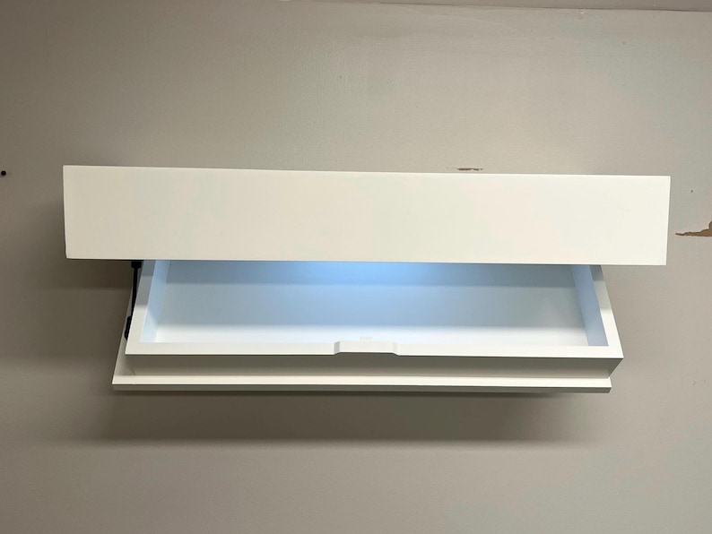 Floating Box Style Wall Shelf With Hidden Compartment and Magnetic ...