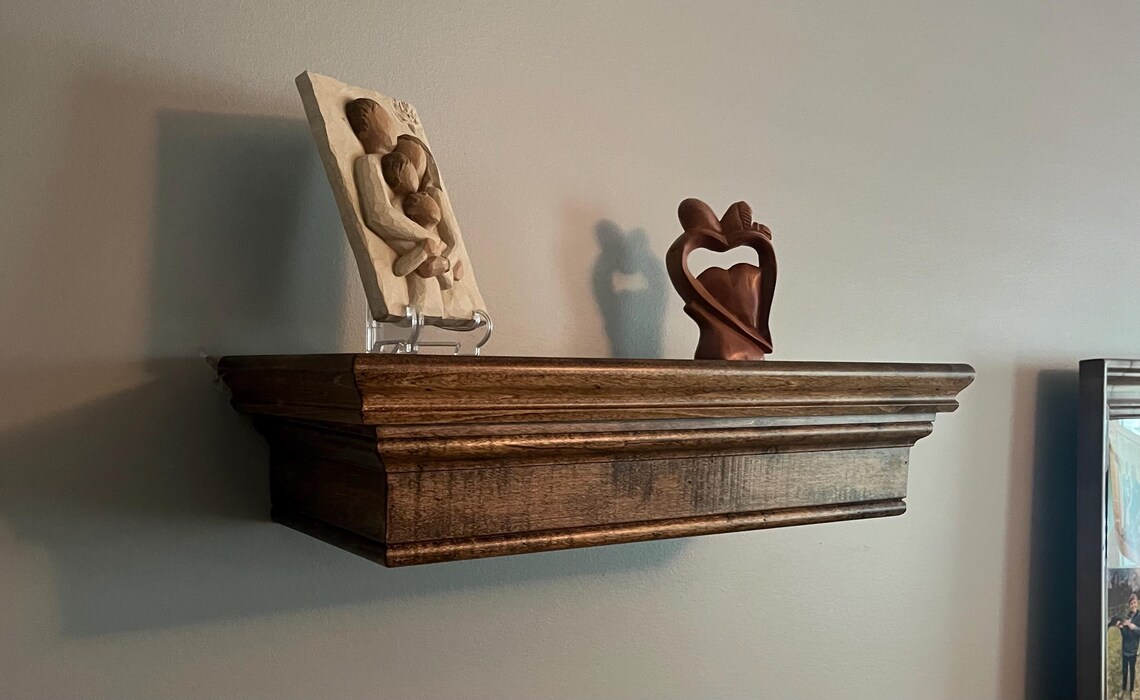 Stained Wall Shelf With Hidden Compartment and Magnetic Locking System ...