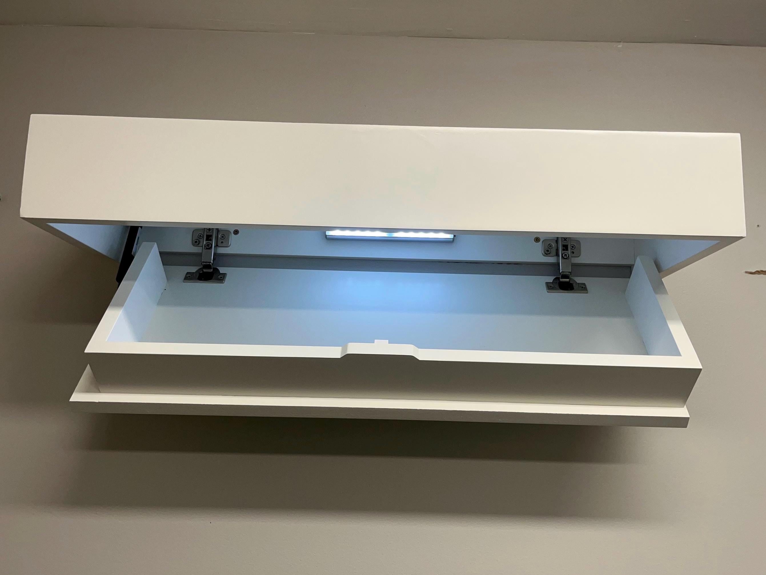 Floating Box Style Wall Shelf With Hidden Compartment and Magnetic ...