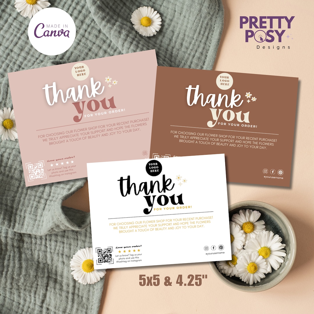 Business Thank You Insert Card Template,thank You for Your Order ...
