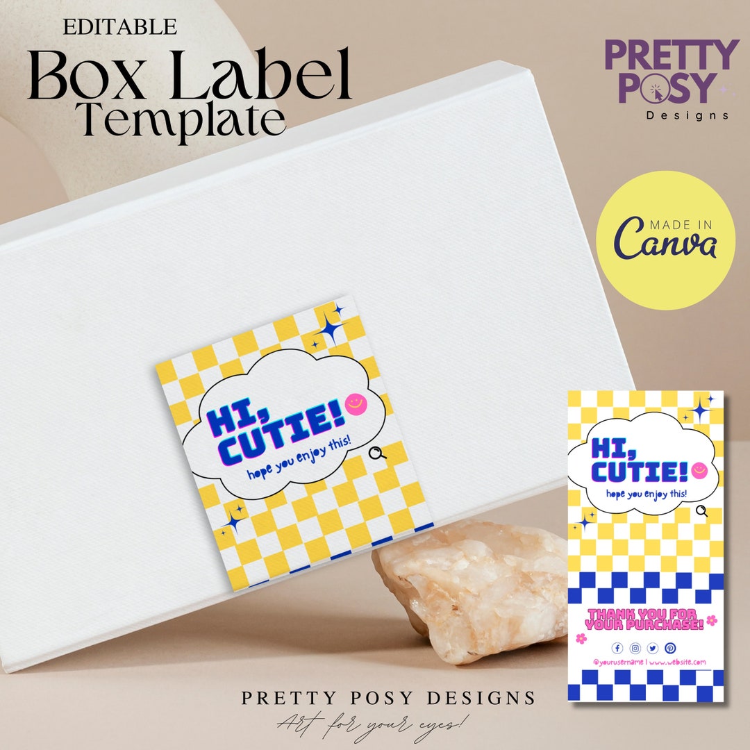 Editable Box Label Box Sticker Label Template Custom Packaging Labels ...