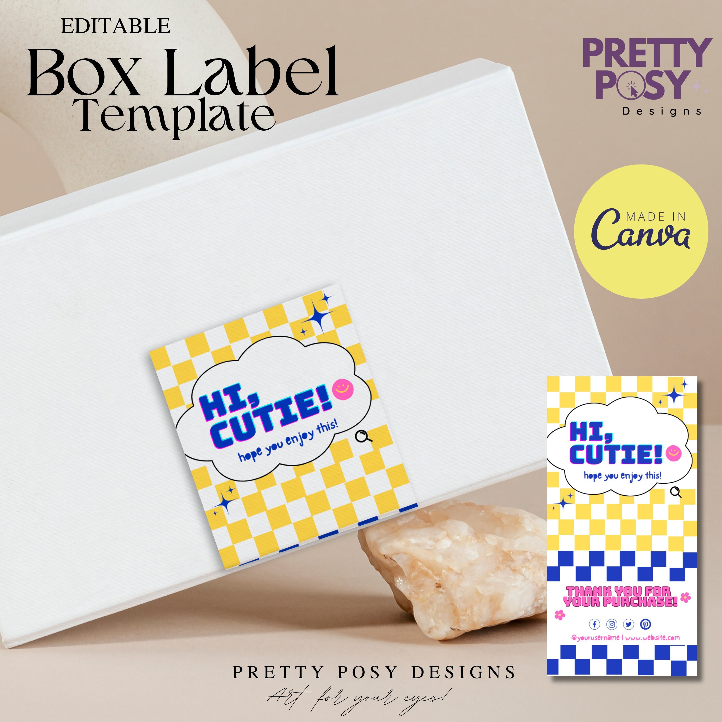 Editable Box Label Box Sticker Label Template Custom Packaging Labels ...