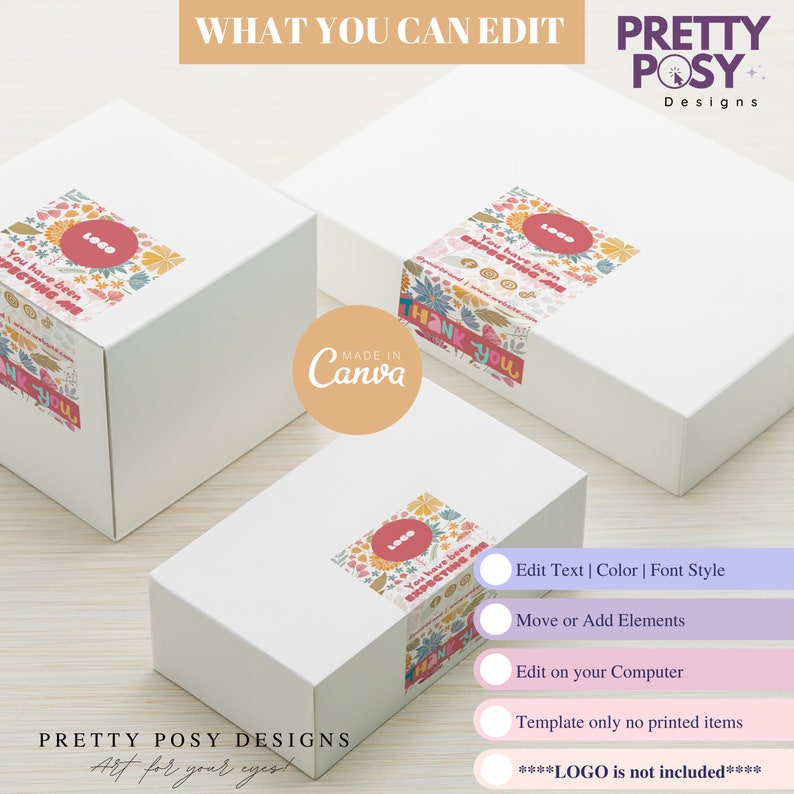 Editable Box Label Template Parcel Sticker Custom Packaging Labels ...