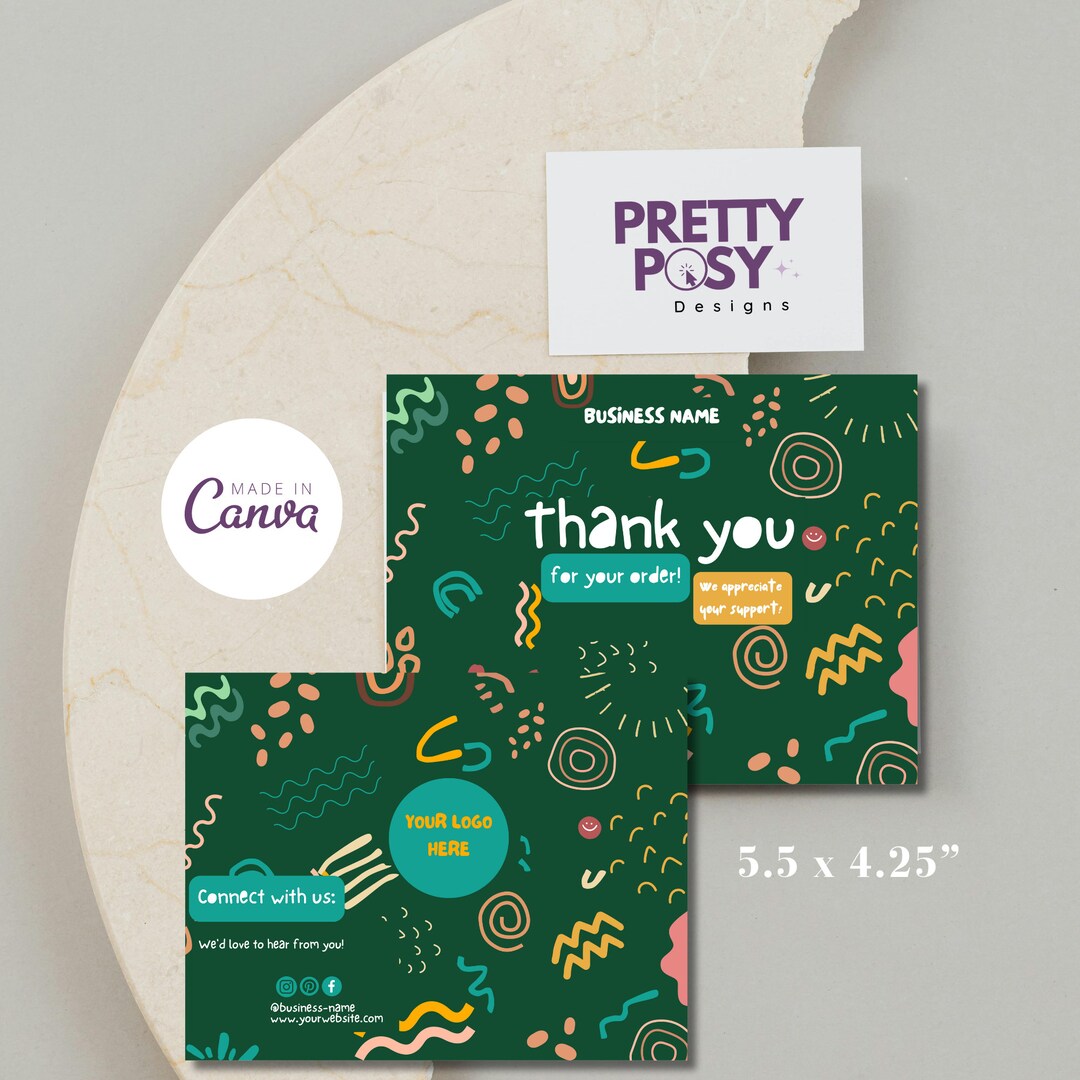 Thank You Cards Template Business Cards for Customers Package Inserts ...