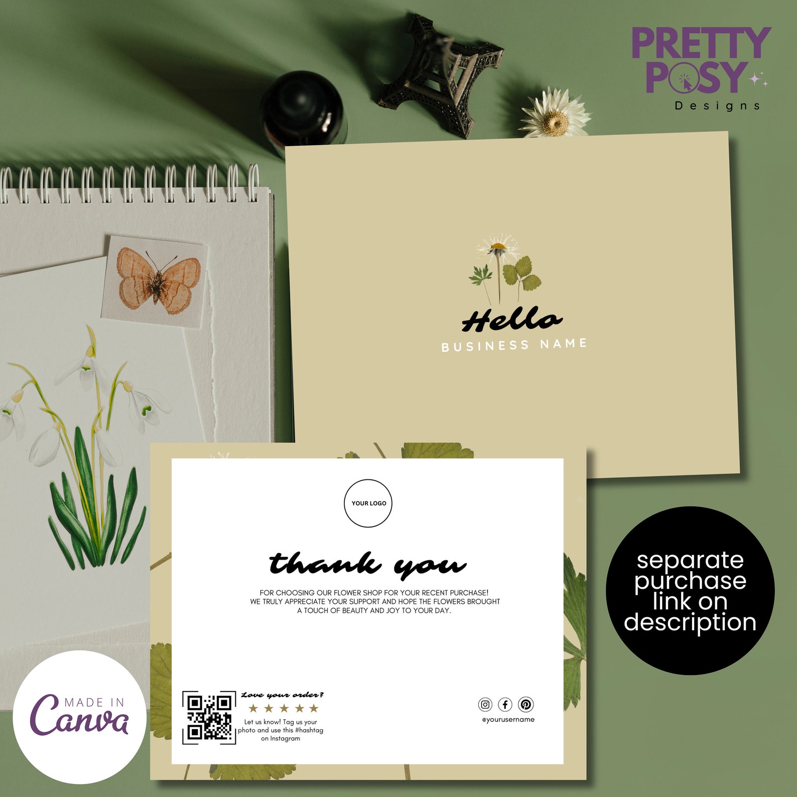Fresh Flower Care Card Template: Florist Instructions (digital Download ...