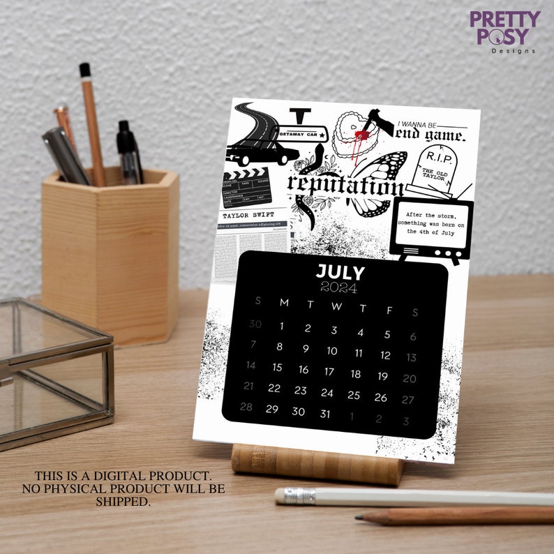 2024 Printable Taylor Swift Eras Tour Calendar Desk Calendar 2024 ...