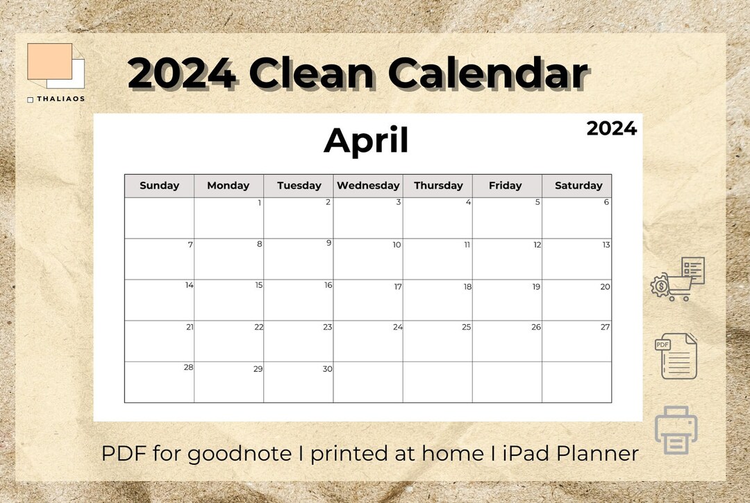 2024 Printable Calendar - Formal Design, Canva Calendar Size, Sunday ...