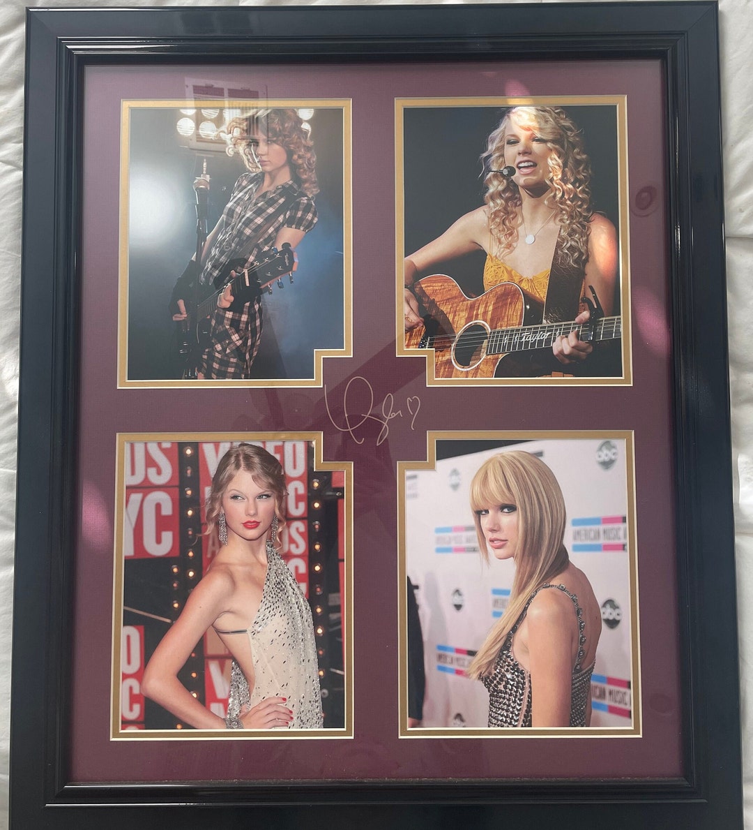 Signed Taylor Swift Framed 4 Photographs, Authentic, 23 1/2” by 27 1/2 ...
