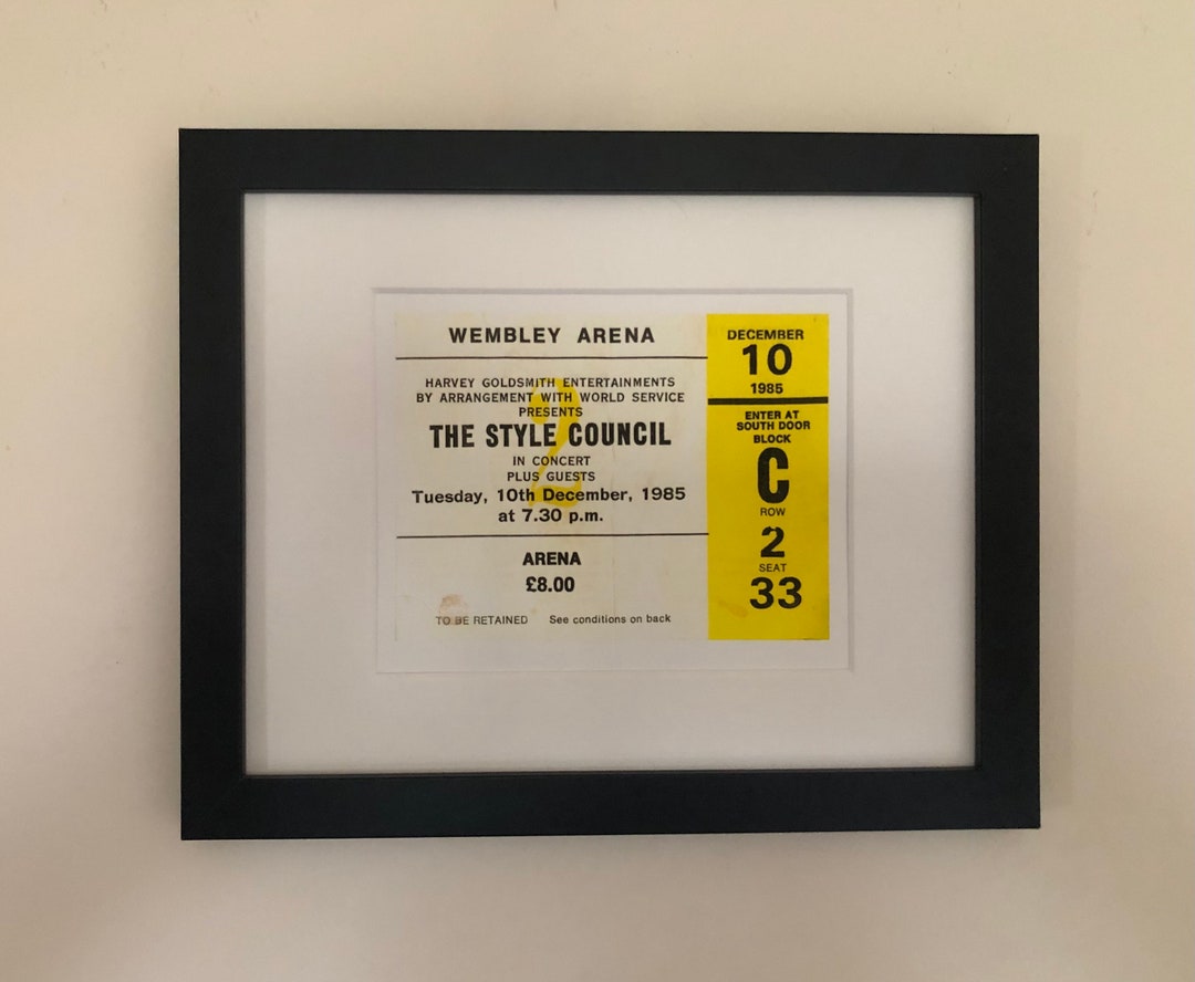 THE STYLE COUNCIL 1985 Wembley Arena Concert Ticket Framed Giclee Print ...