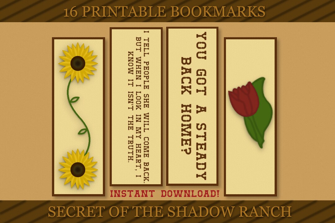 Printable Nancy Drew Bookmark FULL Bundle Secret of the Shadow Ranch ...