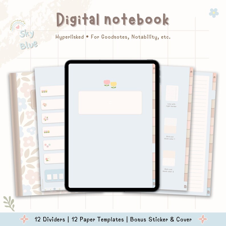 Kawaii Digital Notebook | Cute Notebook | Diary Notebook | Hyperlinked ...