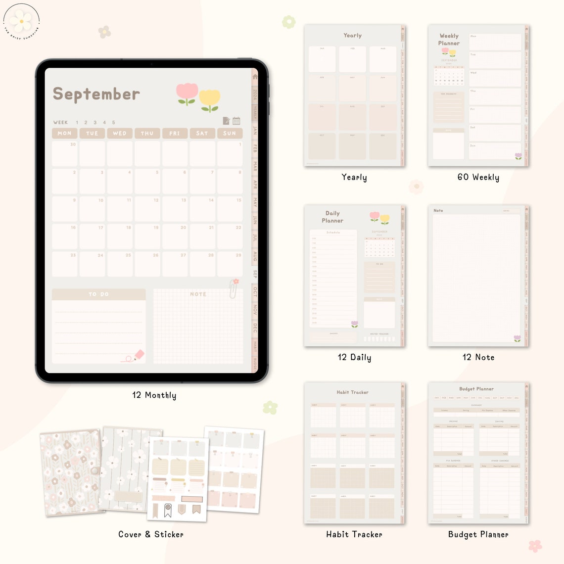 2024 Digital Planner 2024 Portrait Planner 2024 Dated Planner Goodnotes ...