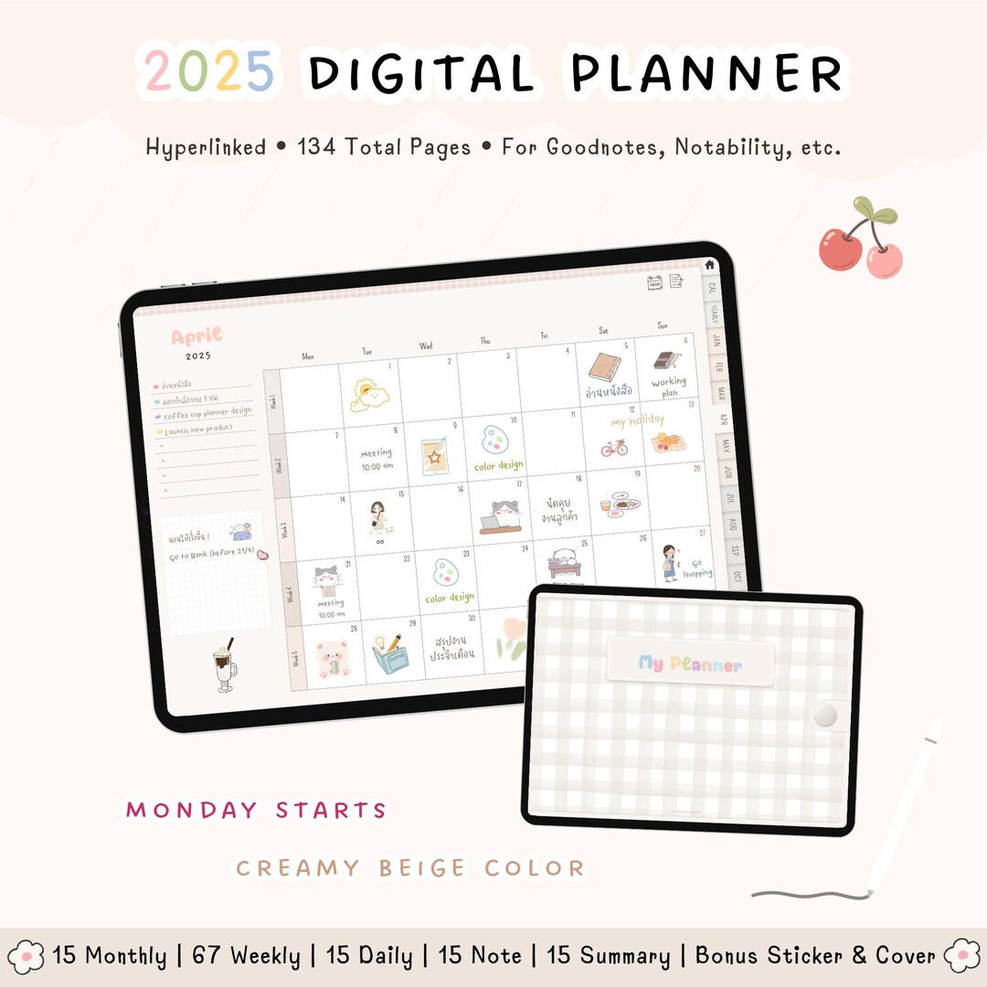 2025 Digital Planner | 2025 Cute Planner | Dated Planner | Goodnotes ...
