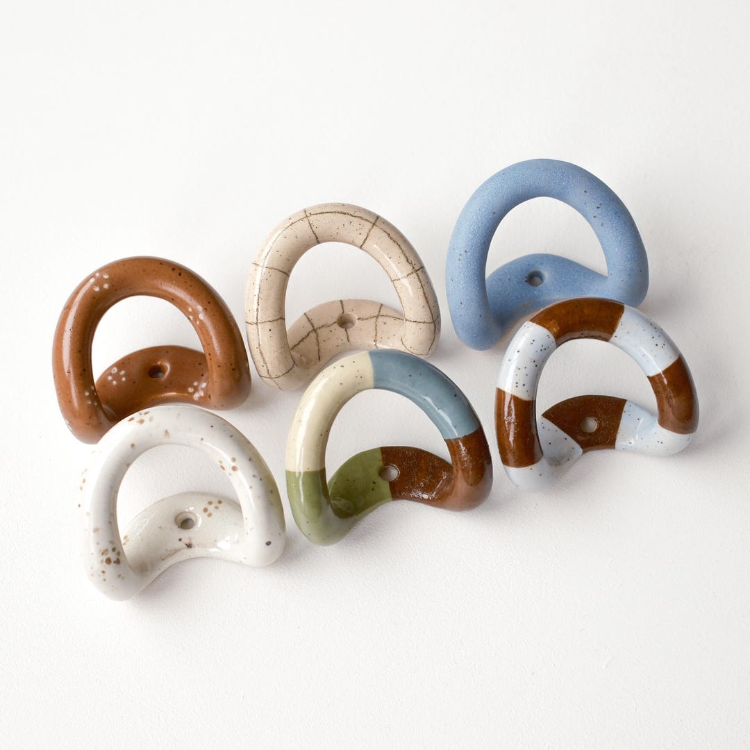 XL Ceramic Wall Hooks Handmade Decorative Coat Hook / Colorful Towel ...