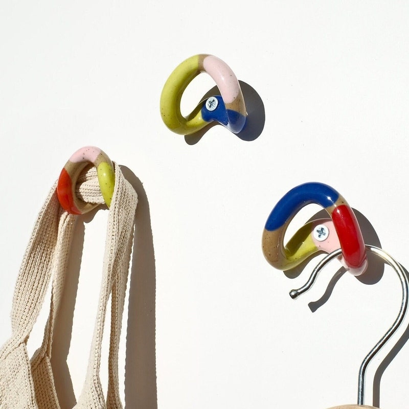 Colorful Wall Hooks - Etsy