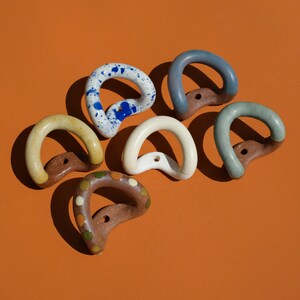XL Ceramic Wall Hooks Handmade Decorative Coat Hook / Colorful Funky ...