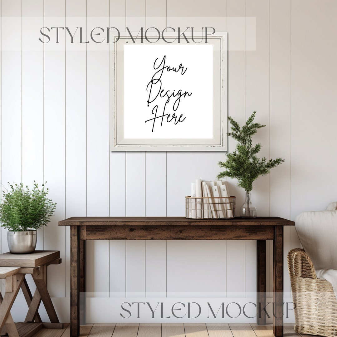 SVG Overlay Sign Mockup, Blank White Sign Styled Photo, Farmhouse ...