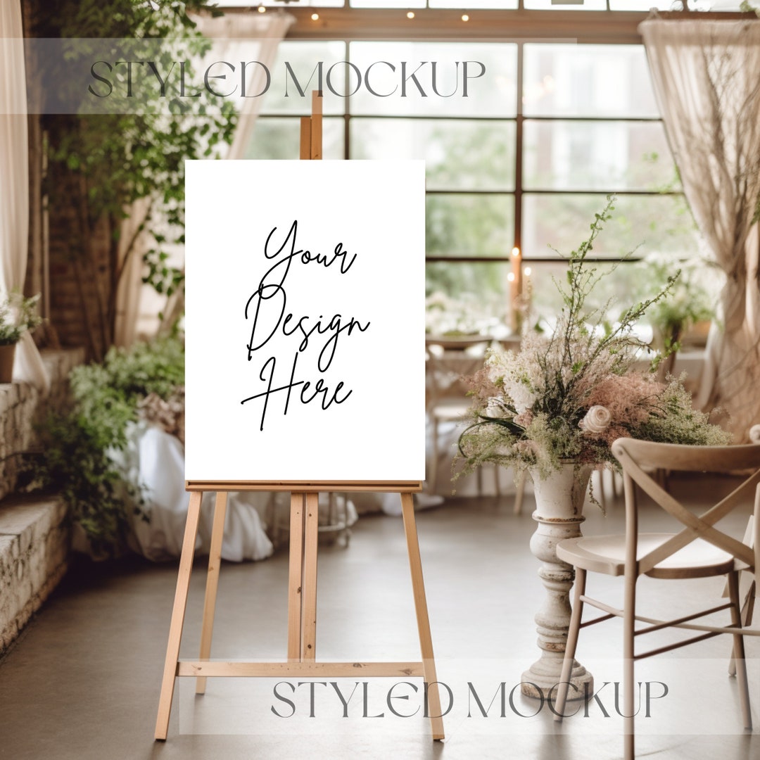 Wedding Welcome Sign Styled Mock Up, 3x4 Proportion Wedding Mockup ...