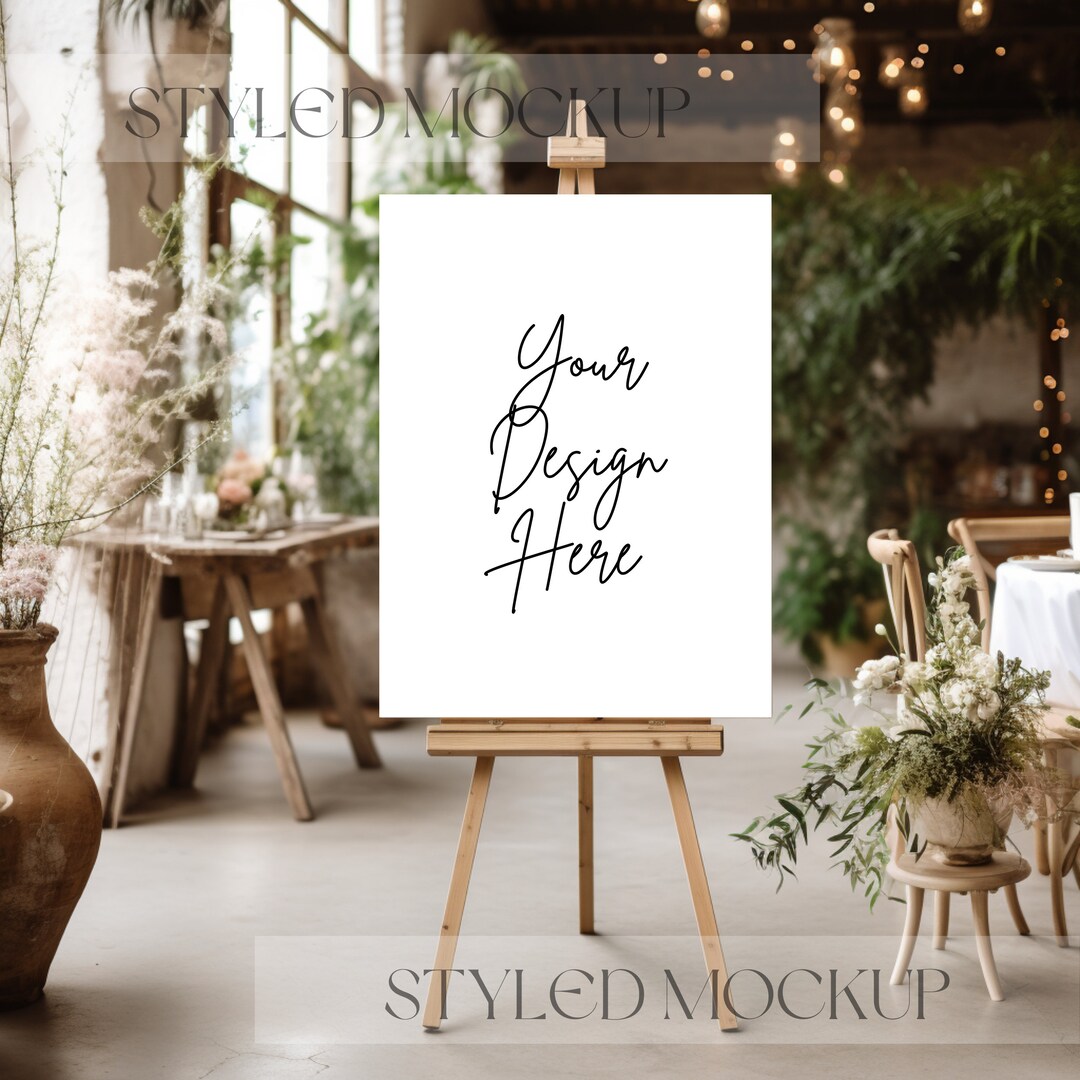 Elegant Styled Welcome Sign Mockup, Wedding Welcome Sign Styled Mock Up ...