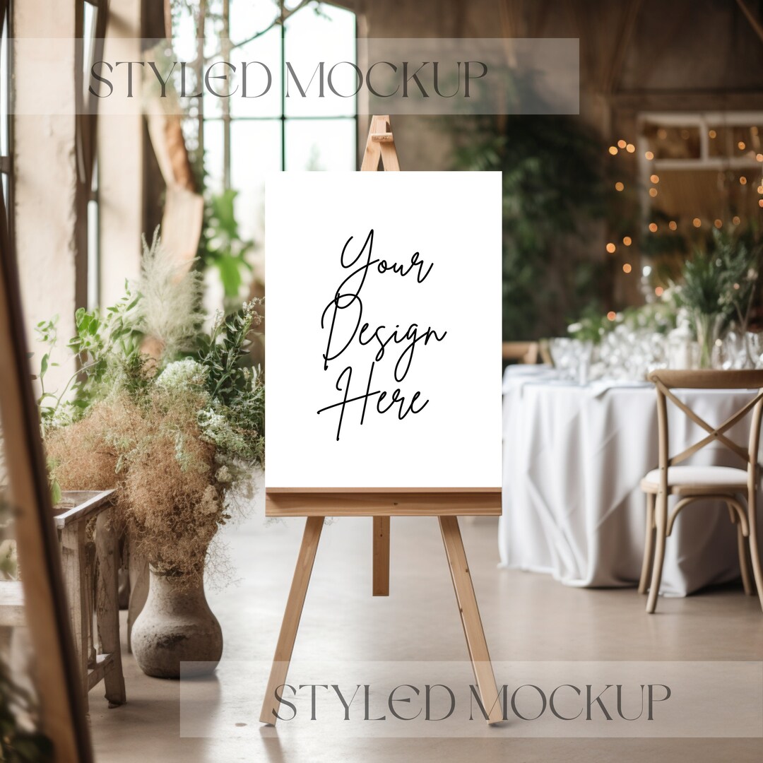 Wedding Mockup, Welcome Sign Mockup, Elegant Styled Welcome Sign Mockup ...