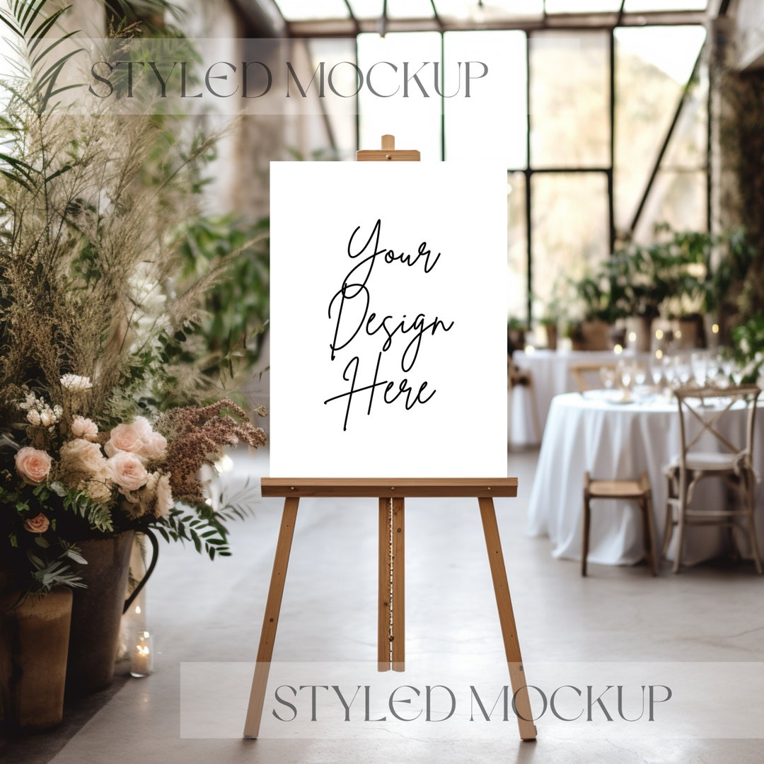 Wedding Mockup, Welcome Sign Mockup, Elegant Styled Welcome Sign Mockup ...