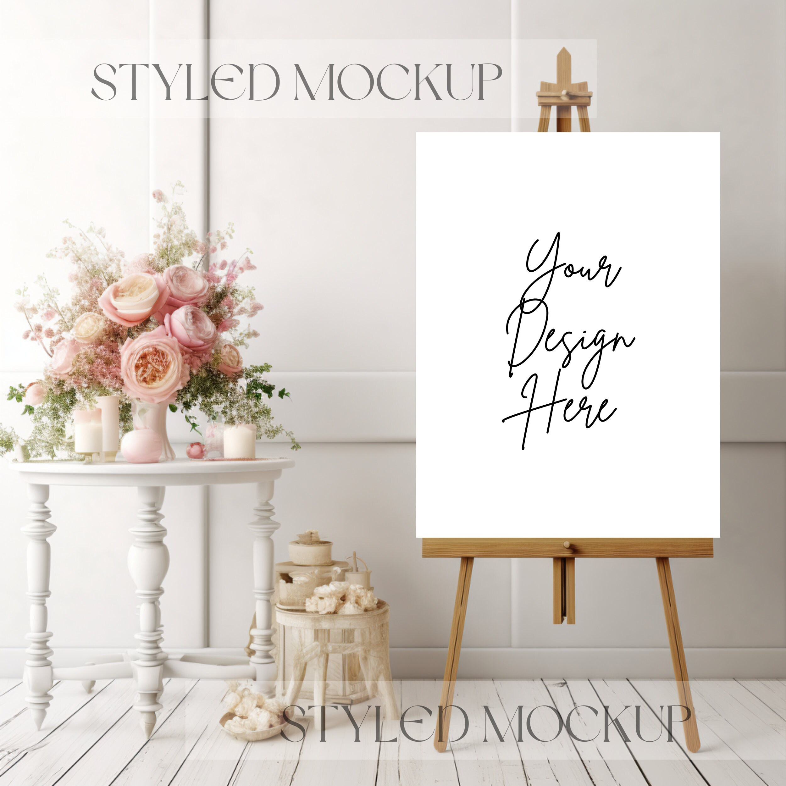 Wedding Mockup, Welcome Sign Mockup, Elegant Styled Welcome Sign Mockup ...