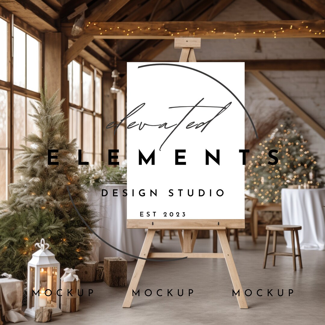 Wedding Welcome Sign Styled Mock Up, Winterchristmas Welcome Mockup ...