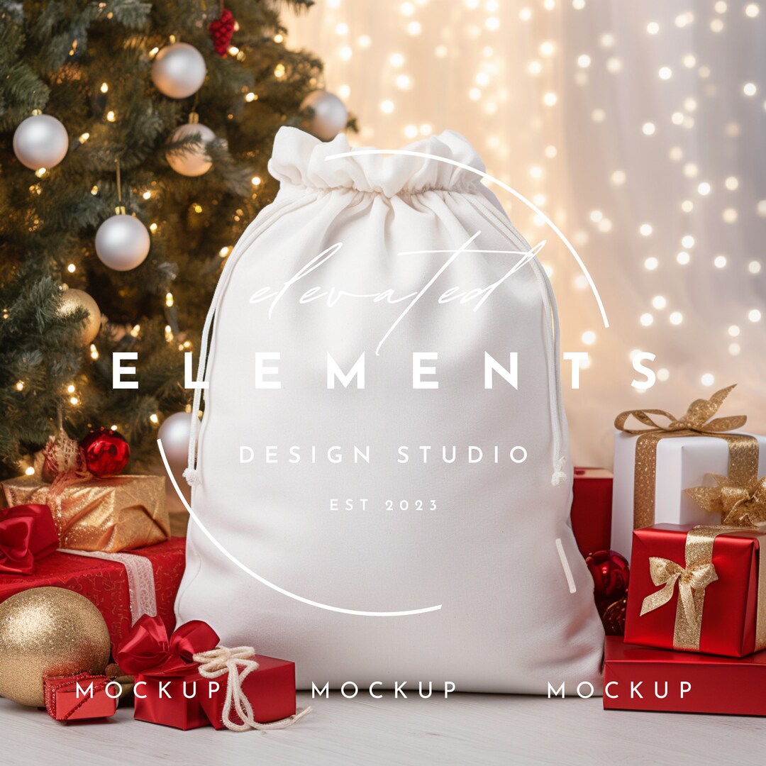 Sublimation Santa Sack Mock Up, Festive Gift Mockp, Gift Bag, Christmas ...