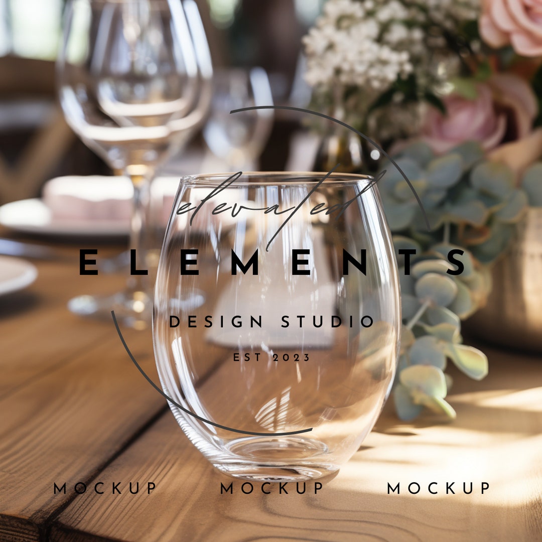Wine Glass Mock Up, Champagne Glass Mock Up, Wedding Wine Glass Mockup ...