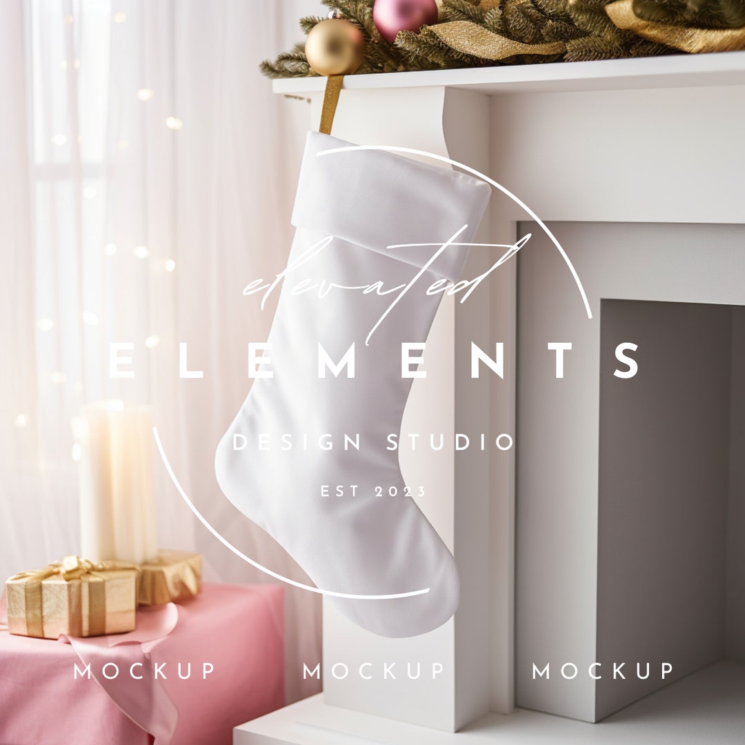 Blank Stocking Mockup Christmas Stocking Mock up Festive Stocking ...