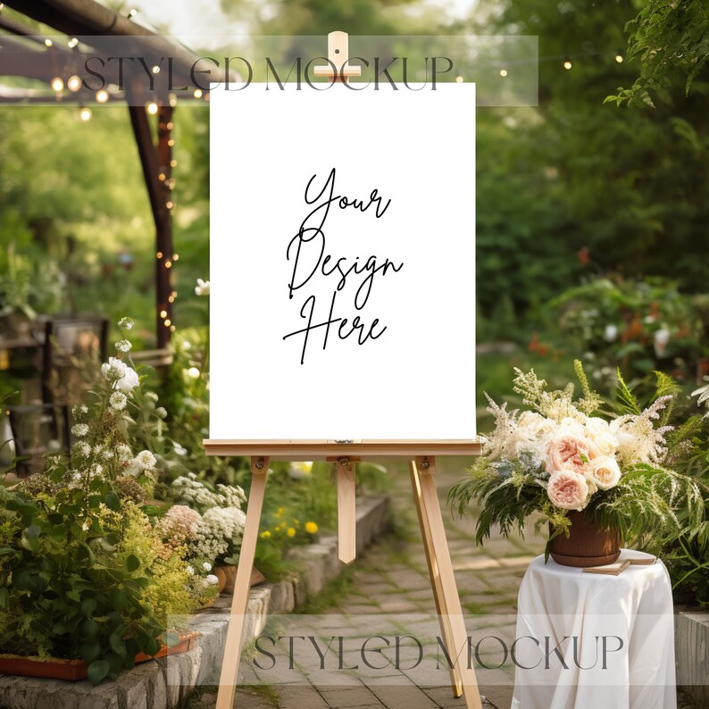 Wedding Mockup, Outdoor Sign Mockup, Elegant Styled Welcome Sign Mockup ...