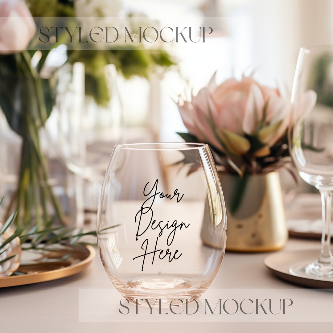 Wedding Glass Mock Up, Wedding Mock Up, Wine Glass Mock Up, Champagne ...