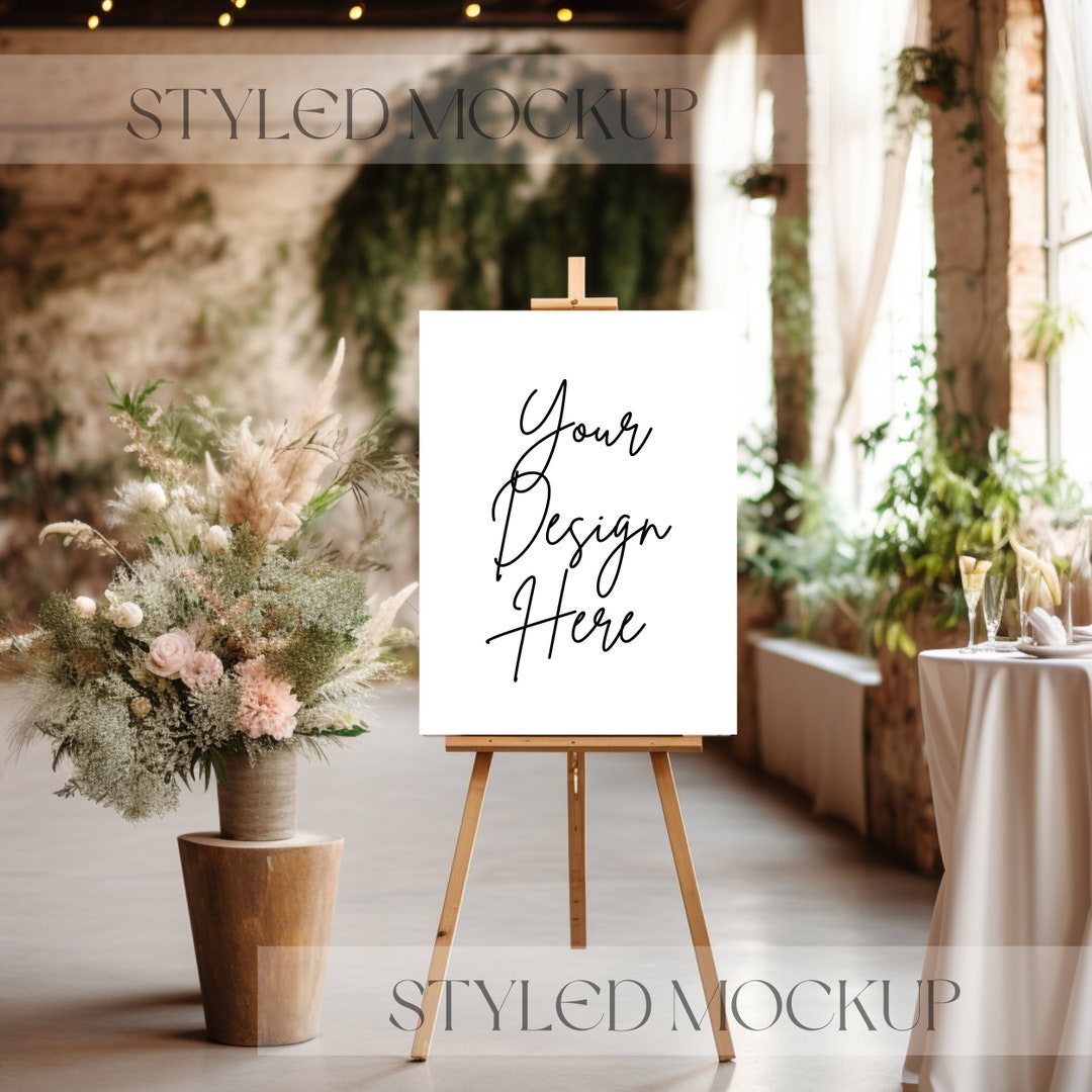 Wedding Welcome Sign Styled Mock Up, 3x4 Proportion Wedding Mockup ...