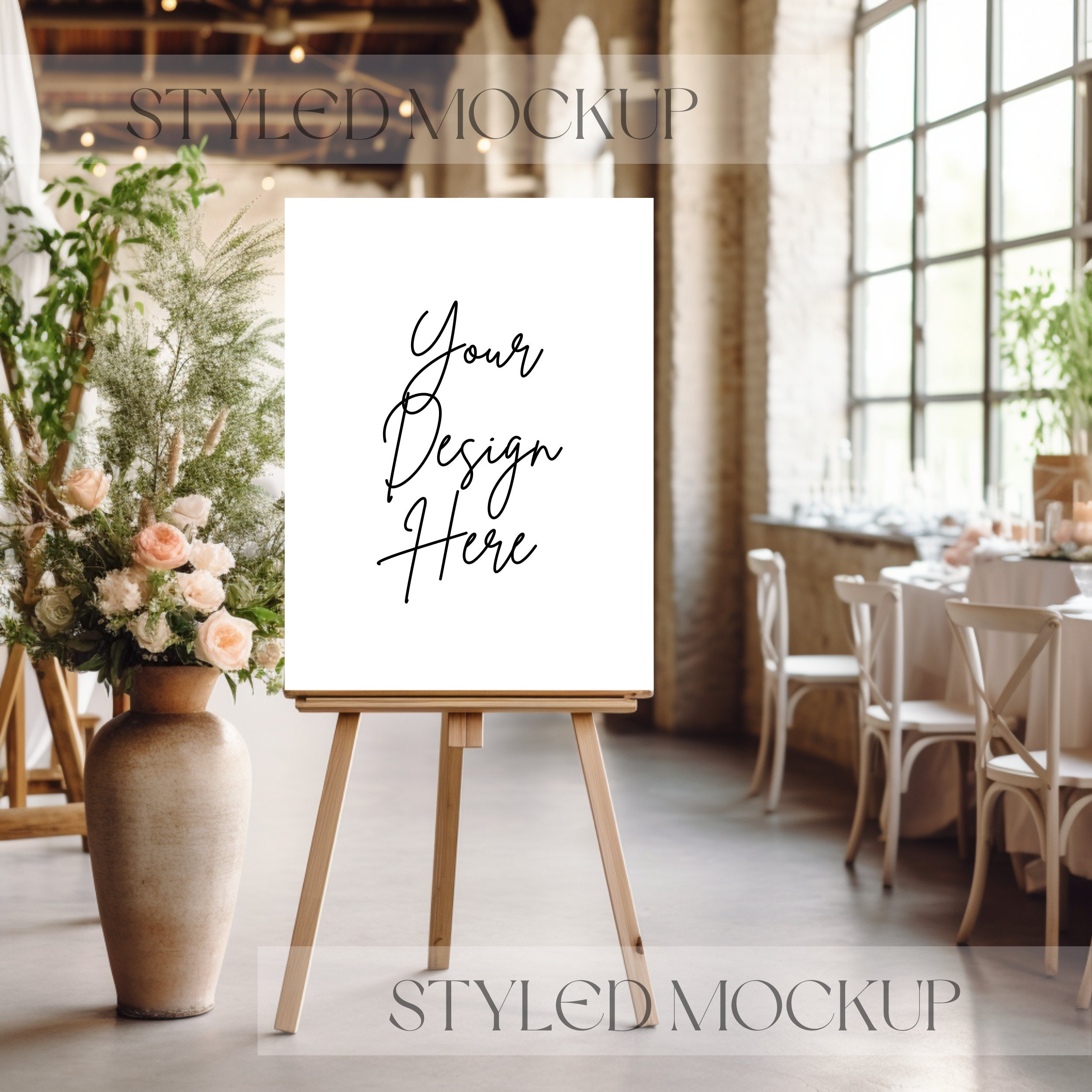 Elegant Styled Welcome Sign Mockup, Wedding Welcome Sign Styled Mock Up ...