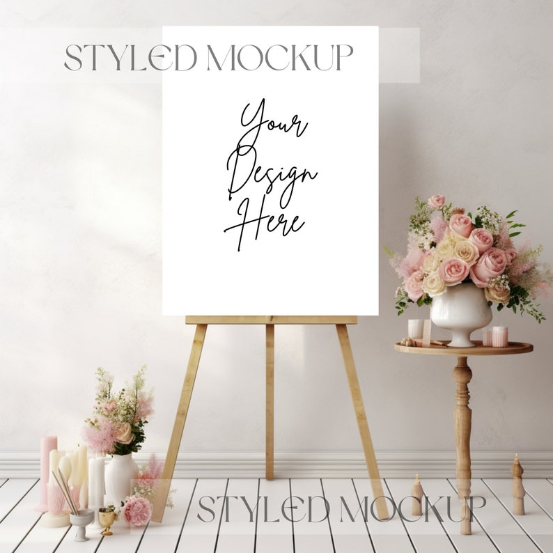 Elegant Styled Welcome Sign Mockup, Wedding Welcome Styled Mock Up ...