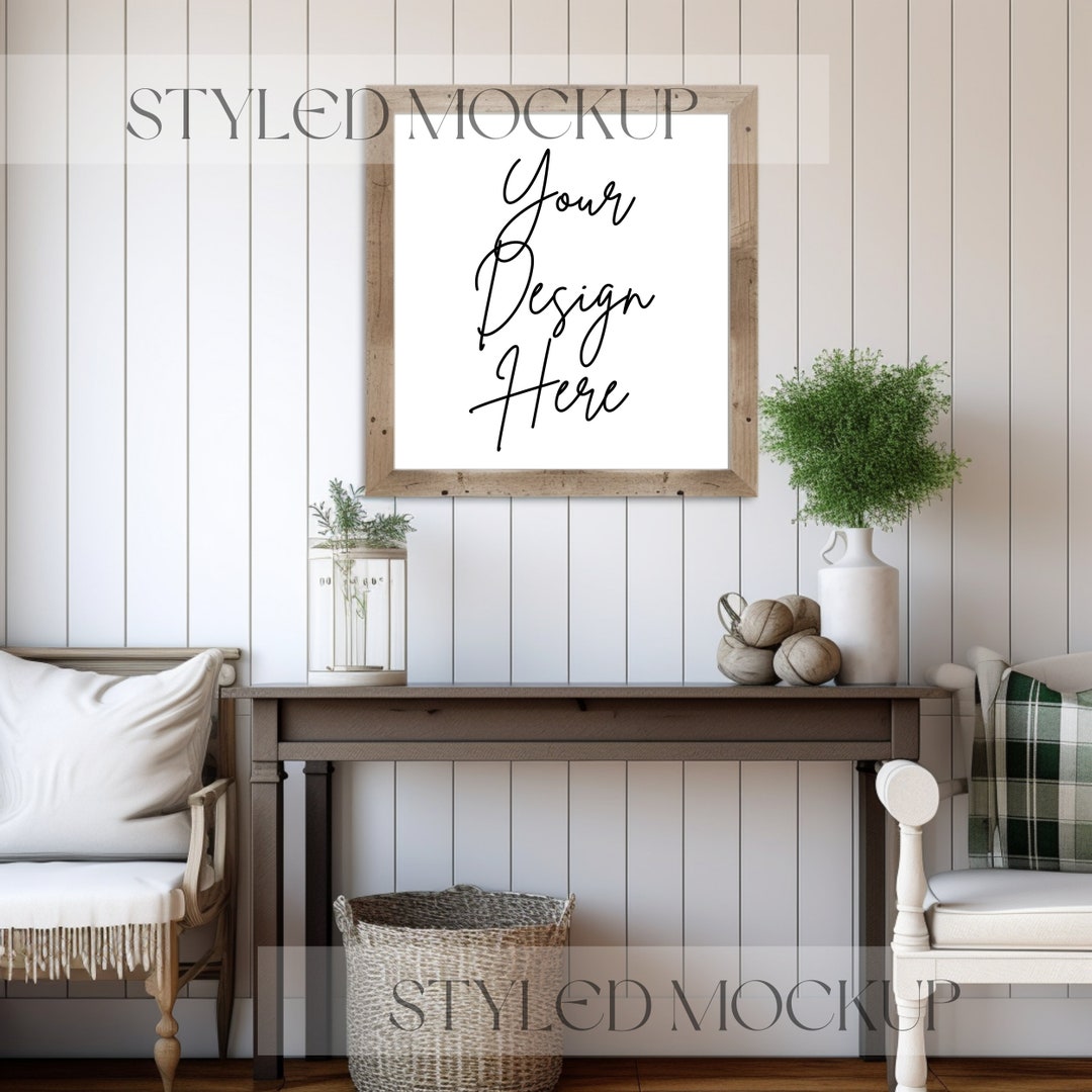 SVG Overlay Sign Mockup, Blank White Sign Styled Photo, Farmhouse ...