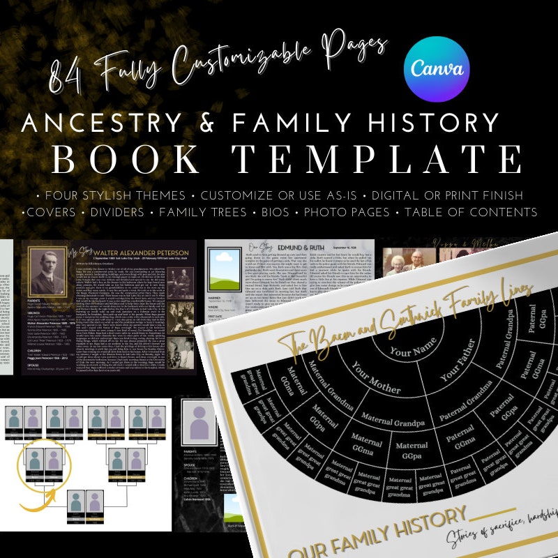 Family Tree Book Template - Etsy