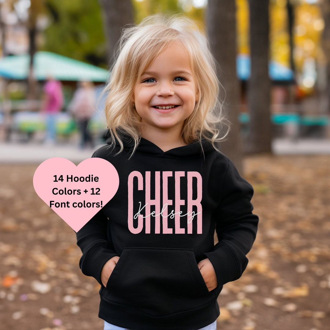 Personalized Kids Name Cheer Hoodie, Cheer Competition Warm up Shirt ...