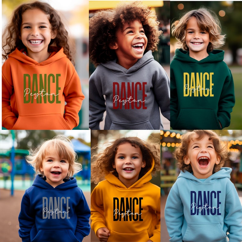 Personalized Kids Dance Hoodie, Dance Competition Warm up Shirt, Child ...