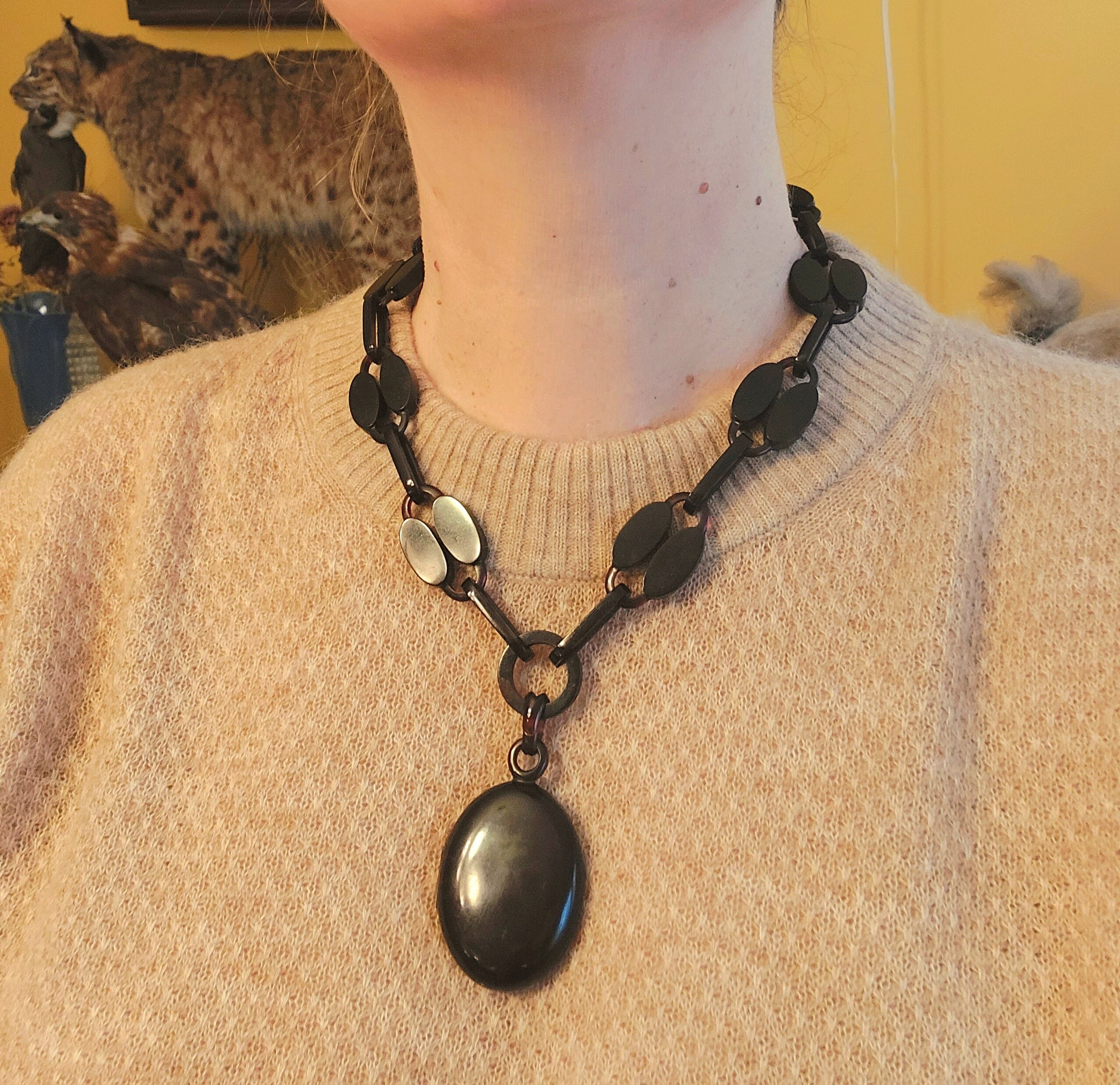 Antique Victorian Tortoiseshell Locket Necklace Pendant Rare Memorial ...