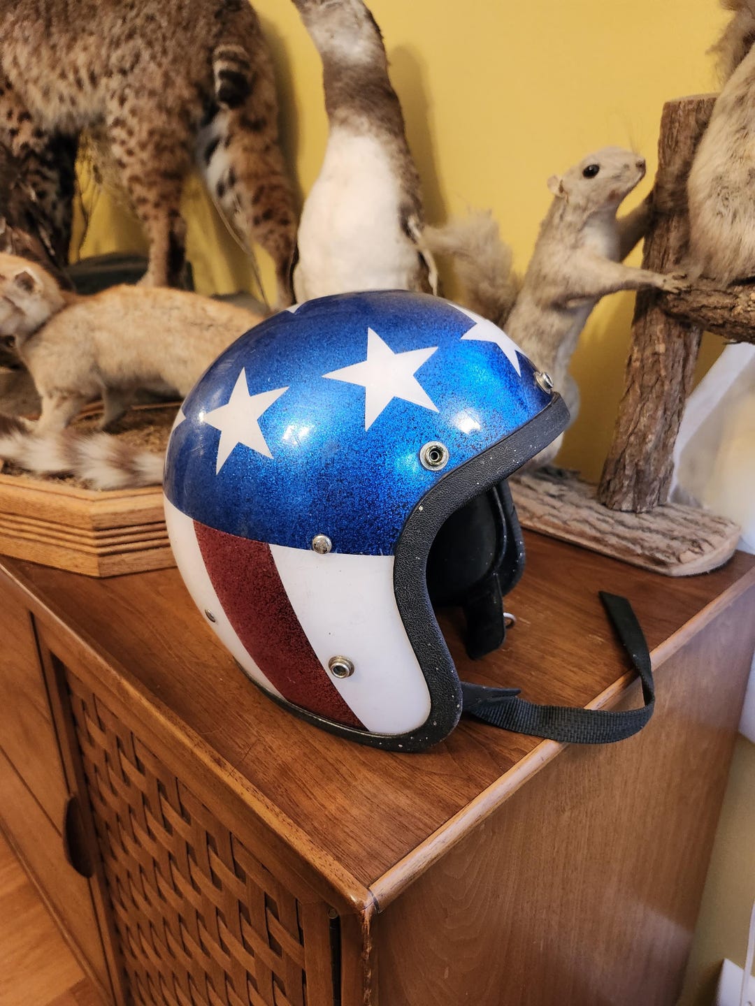 Vintage 1970's Nesco Stars and Strips Motorcycle Helmet - Etsy
