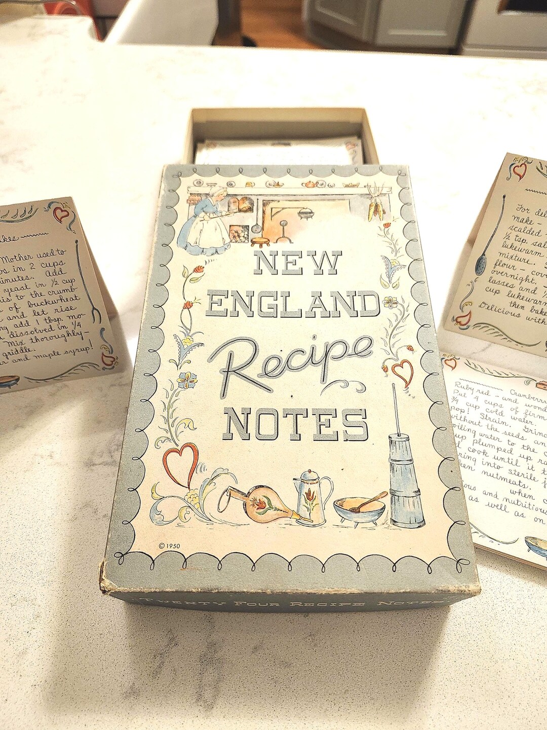 Vintage Box of Blank Notecards With Envelopes 1950s New England Recipes ...