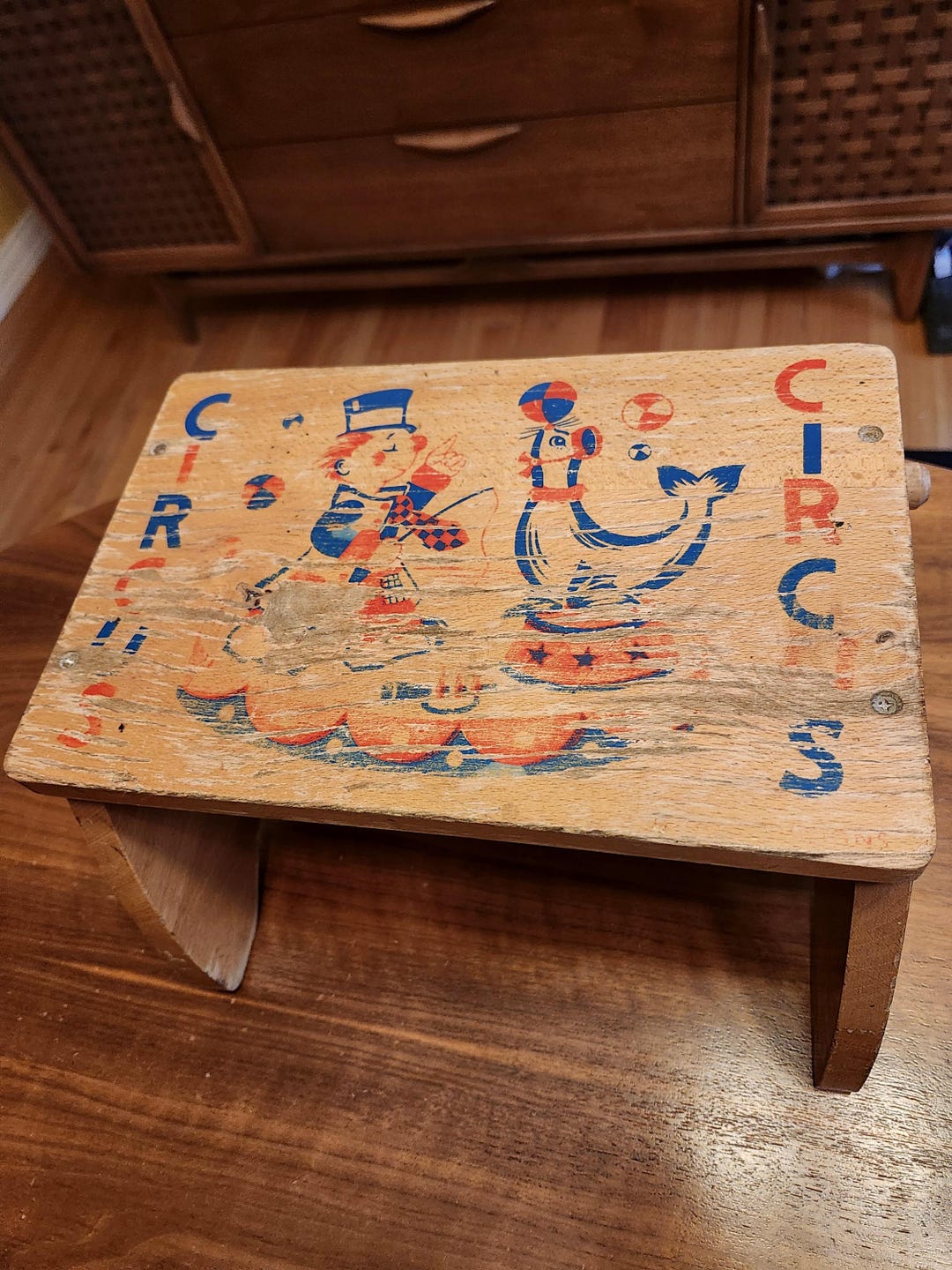 Vintage Circus Theme Child's Wooden Step Stool - Etsy