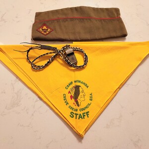 Vintage Boy Scouts of America Scouts BSA Garrison Hat Whistle Kerchief ...