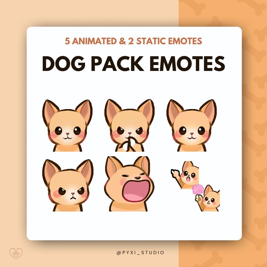 Pack dog emotes / Listo para usar / Animated & static emotes ...