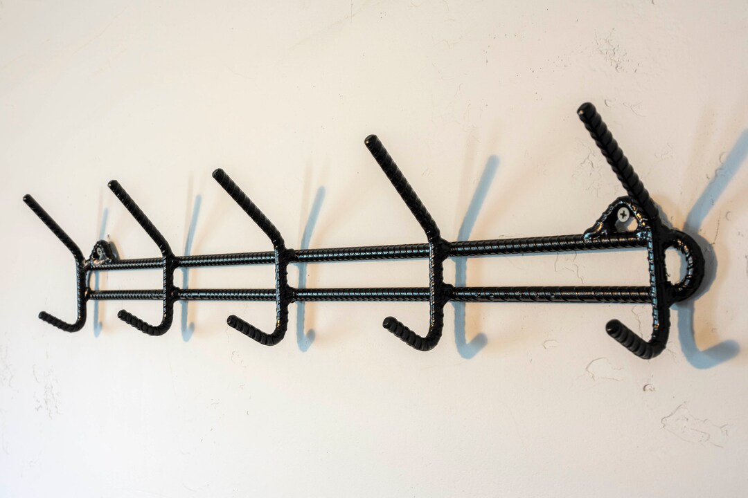 Coat Rack, Rebar, Hand Forged, Custom, Professionally Welded, Made in ...