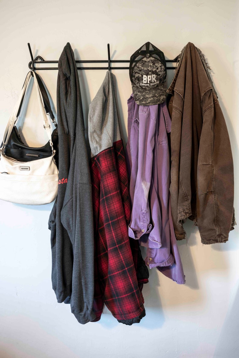 Coat Rack, Rebar, Hand Forged, Custom, Professionally Welded, Made in ...